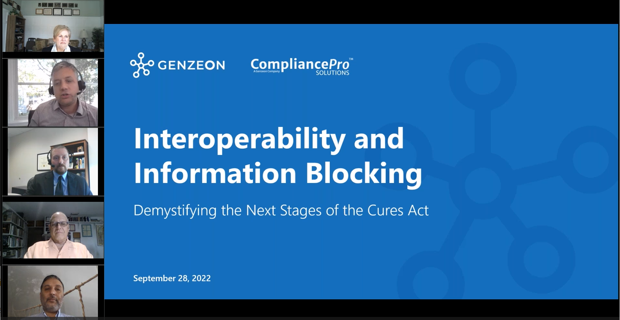 Cures Act Webinar - 9/29 - Genzeon and CompliancePro Solutions